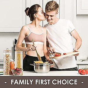 Facilfeliz 3 Pack Glass Food Storage Jars, 64 oz Glass Food Storage Containers with Airtight Bamboo Lids, Pantry Organization Jar for Spice, Flour & Sugar Container, Canister Set for Kitchen Counter