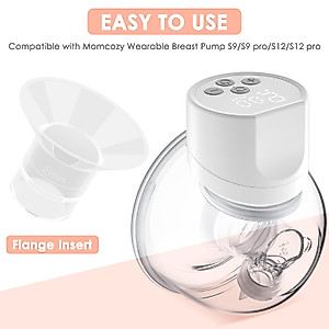 ERKOON 14pcs Flange Inserts 13/15/17/19/21mm for 24mm Flange/Shield, Compatible with Momcozy S9/S9 pro/S12/S12 pro Wearable Breast Pump, Reduce 24mm Tunnel Down to Correct Size, BPA Free Inserts