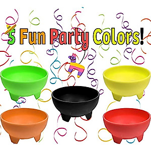 Black Duck Brand Set of 8 Multi Color 4.5" Diameter, 12 oz Salsa Bowls - Serving Bowls - Dipping Bowls