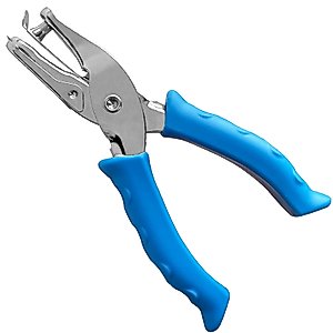 Single Hole Punch 1/4” Hole Puncher for Crafts, One Hole Paper Punch with Blue Soft Grip Handle, Small Hole Punch for Kids and Adults