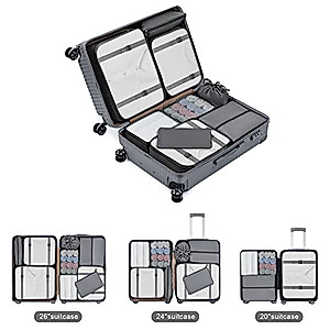 DIMJ Travel Cubes for Luggage, Lightweight Packing Cubes for Suitcases Carry On, Mesh Packing Cubes Luggage Cubes for Packing With Makeup Bag and Laundry Bag, 9 Pack (Grey)