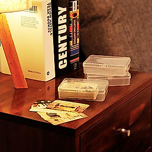 SATINIOR 12 Pack Clear Plastic Beads Storage Containers Box with Hinged Lid for Beads and More (4.45 x 3.3 x 1.18 Inch)