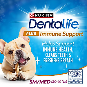 Dentalife Purina Plus Immune Support Chicken, Apple and Blueberry Flavor Small/Medium Dog Dental Chews - 8 ct. Pouch