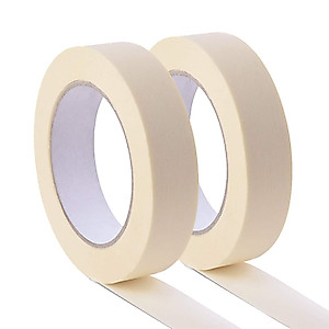 KICNIC White Masking Tape 3 Pack, General Purpose Painter's Tape 0.7inch x 60yard, 180 Yard in Total, Beige Crepe Paper Tape for Painting, Labeling, Packing, Craft, Art