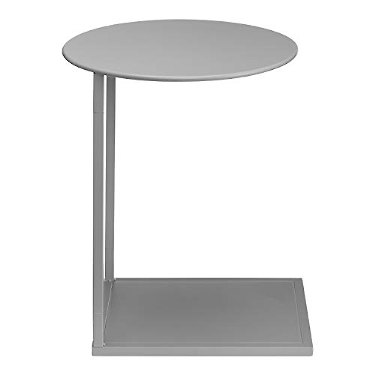 HollyHOME Round&Rectangle Metal End Side Table, Accent Anti-Rust Waterproof Simplistic Sofa Table, Modern Outdoor&Indoor Characteristic Coffee Table, (D)18.03"x(H)23.03"x(L)17.24"x(W)13.27", Grey
