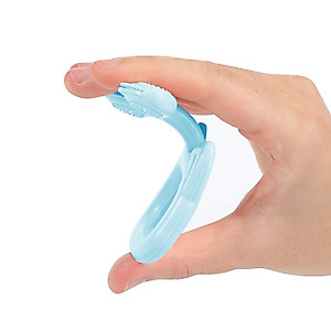 BumbleBee Baby Teething Toys Silicone Teethers with Bristles for Cleaning Babies’ Teeth and Gums, Helpful to Teething Pain, Jelly Blue and Green