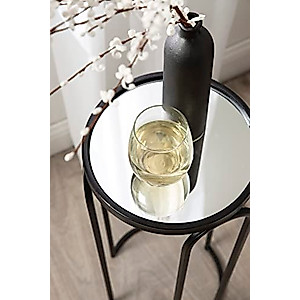 Kate and Laurel Pomeroy Modern Contemporary Glam Metal Drink Table for Display and Home Décor, 11x11x24, Black