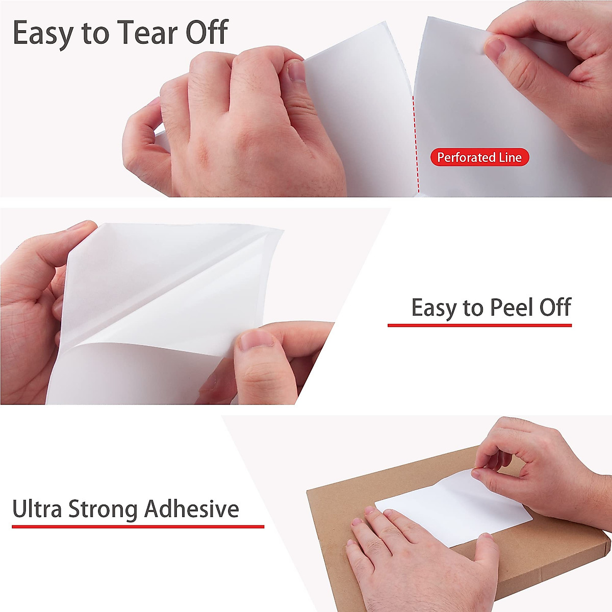 L LIKED 1000 Labels Fanfold 4" x 6" Direct Thermal Labels, with Perforated line for Thermal Printers - Compatible with Zebra & Rollo Printer (4" x 6" - 1000 Labels)