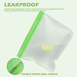 Reusable Food Storage Bags, 18 Pack BPA Free Reusable Freezer Bags, Leakproof Storage Bag for Food (6 reusable gallon bags & 6 reusable sandwich bags & 6 reusable snack bags)