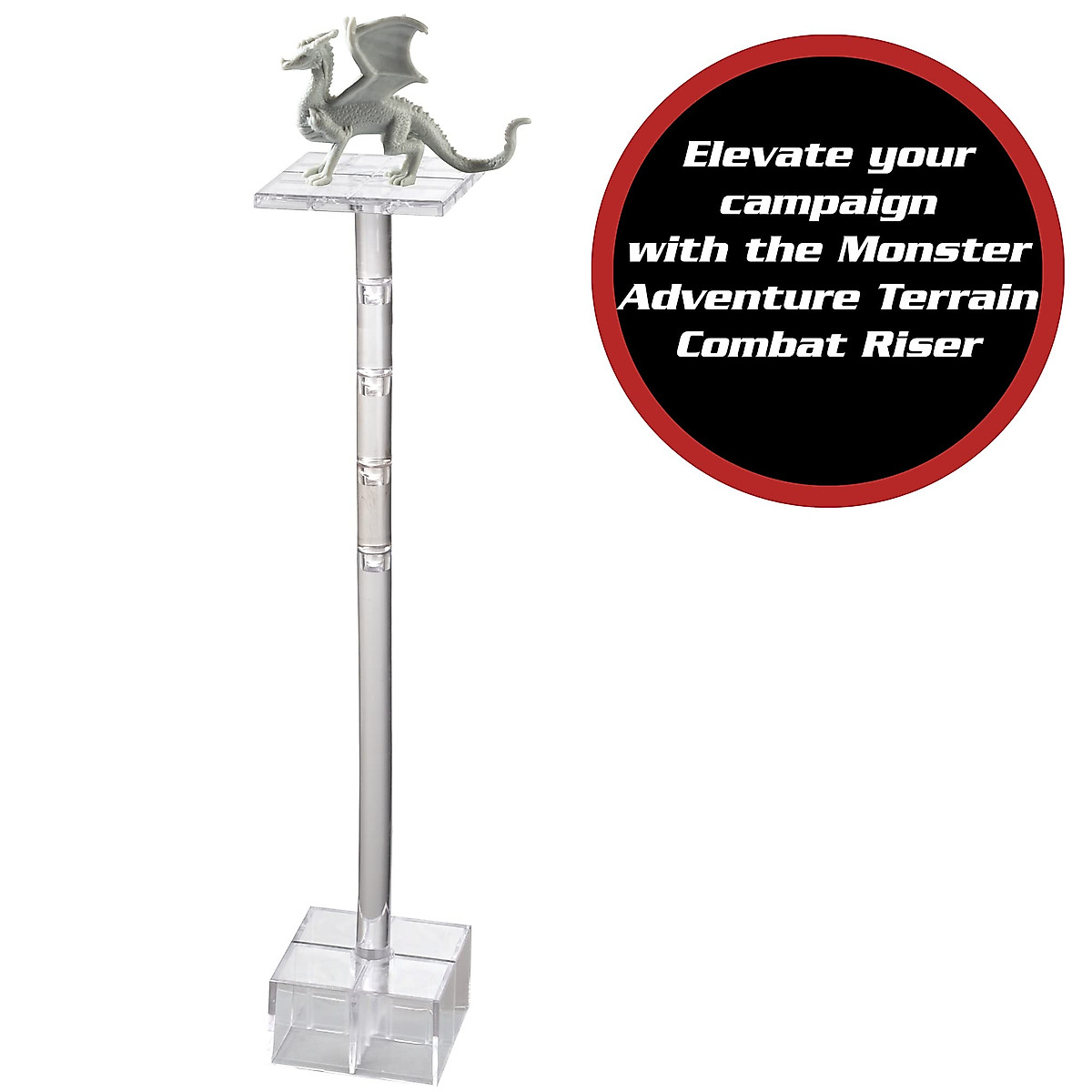 Monster Adventure Terrain Combat Risers for Flying Miniatures(2 Pk) Adjustable Height Multi-Tiered Raised Platforms-Compatible w/DND, Dungeons Dragons, Warhammer, Pathfinder & All Tabletop RPG Gaming