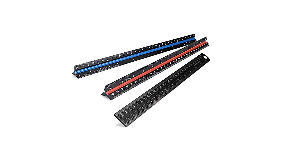 OwnMy 3 Pack Aluminum Scale Ruler Set for Architects