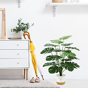 Guheake 26" Fake Plants Large, Tropical Palm Tree Artificial Monstera Faux Plant Tree with Pot for Home Office Living Room Decor Indoor