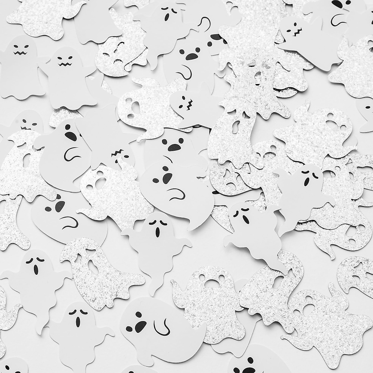 Halloween Ghost Confetti Glitter Sprinkles Paper Scatter Table Decor Party Decorations Supplies for Halloween Night Horror Spooky Themed Baby Shower Birthday Haunted House, 300 Pcs