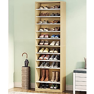 Tribesigns 11-Tier Shoe Storage Cabinet, 70.9" Tall Shoe Rack with Adjustable Sheves, Freestanding Shoe Organizer Cabinet for Entryway,Closet, Living Room