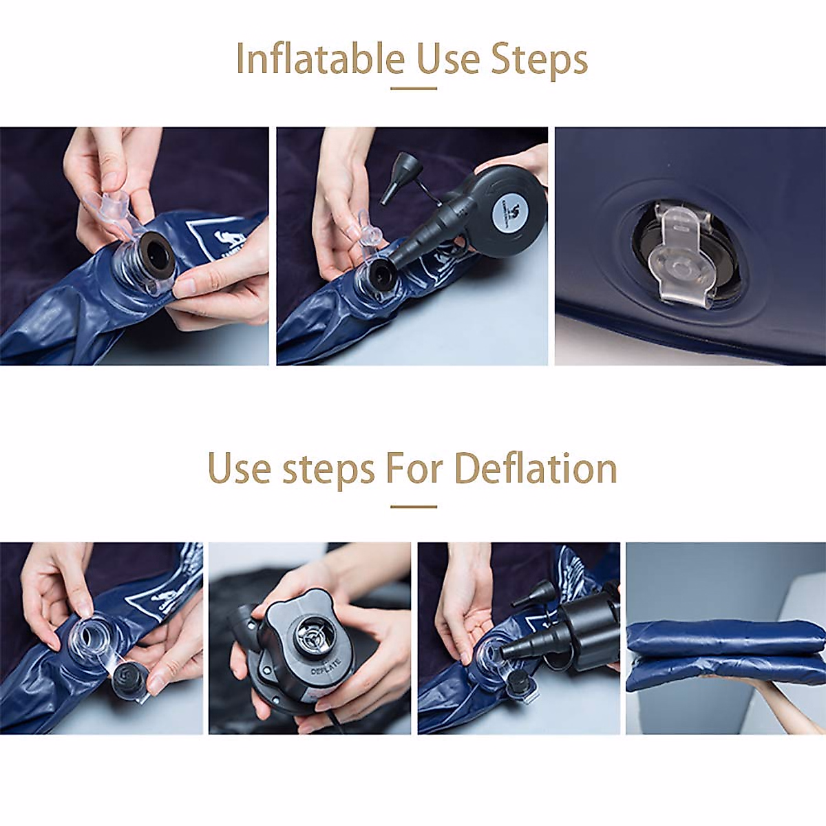 Lazy Sofa, Inflatable Sofa, Family Inflatable Lounge Chair, Graffiti Pattern Flocking Sofa, with Inflatable Foot Cushion, Suitable for Home Rest or Office Rest, Outdoor Folding Sofa Chair (Blue)