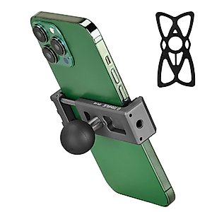 FANAUE Phone Holder Aluminum Alloy with 1'' Ball for Smartphones with a Width of 2.3" to 3.7", Compatible with RAM Mounts B Size Double Socket Arm & Bike Motorcycle Cellphone Mount