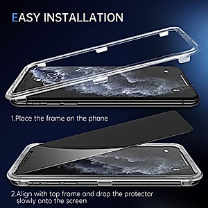 Syncwire Privacy Screen Protector for iPhone 11 Pro Max/XS Max 6.5" [2-Pack], Anti Spy Tempered Glass Film with Auto Alignment Tool [9H, Shatterproof, Bubble Free, Sensitive Touch, Anti-Smudge]