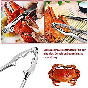 21 Pcs Crab Crackers and Tools, Seafood Tools Sets-6 Crab Crackers, 6 Red Forks, 6 Stainless Steel Lobster Shell Forks, 1 Seafood Scissors, 1 Lobster Crab Mallets and 1 Storage Bag