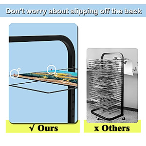 ztysn 20 Shelf Art Drying Rack for Classroom - Art Storage Organizer Rack with Lockable Wheels Large Paint Drying Rack for Art Studios，Metal/Black