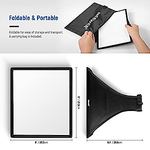 NEEWER Flash Diffuser Light Softbox 11" x 8", Universal, Collapsible with Storage Pouch Compatible with Canon Nikon Sony Godox Yongnuo NEEWER speedlight