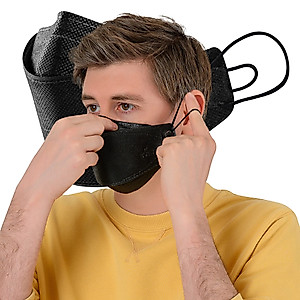 BOTN 23Pack KF94 Protective and Safety Mask for Adult, Adjustable Strap and Made in Korea, 4-Layer Filter and 3D Design (Black, Large)