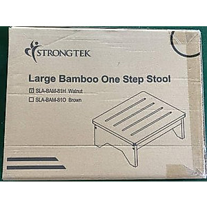 StrongTek Bamboo Step Stool, Wooden Step with Non-Slip Bottom for Safety, Lightweight and Sturdy Footstool for Kitchen, Bedroom, Living Room, Perfect for Adults, Kids, Seniors, and Toddlers (Walnut)
