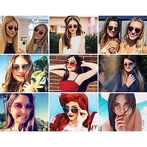 JOVAKIT Polarized Heart Sunglasses for Women Fashion Lovely Style Metal Frame UV400 Protection Lens (Gold/Grey)