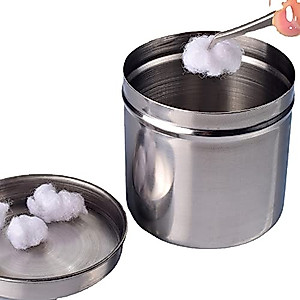 Stainless Steel Cotton Ball Cup Jar Container Storage Organizer Canister with Lid for Home Hospital Use Placing Medicine Ointment Cotton Balls Gauze Dressings