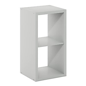 Furinno Cubicle Open Back Decorative Cube Storage Organizer, 2, Light Grey
