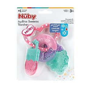 Nuby IcyBite Popsicle, Donut and Ice Cream Teether Ring - 3+ Months