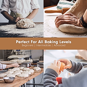 S/P | 9 Inch Bread Proofing Banneton Basket for Sourdough | Including 1×Dough Scraper, 1×Pastry Brush and 1×Cloth Lining | Yummy Artisan Bread Proofing Basket Set for Professionals and Home Bakers|