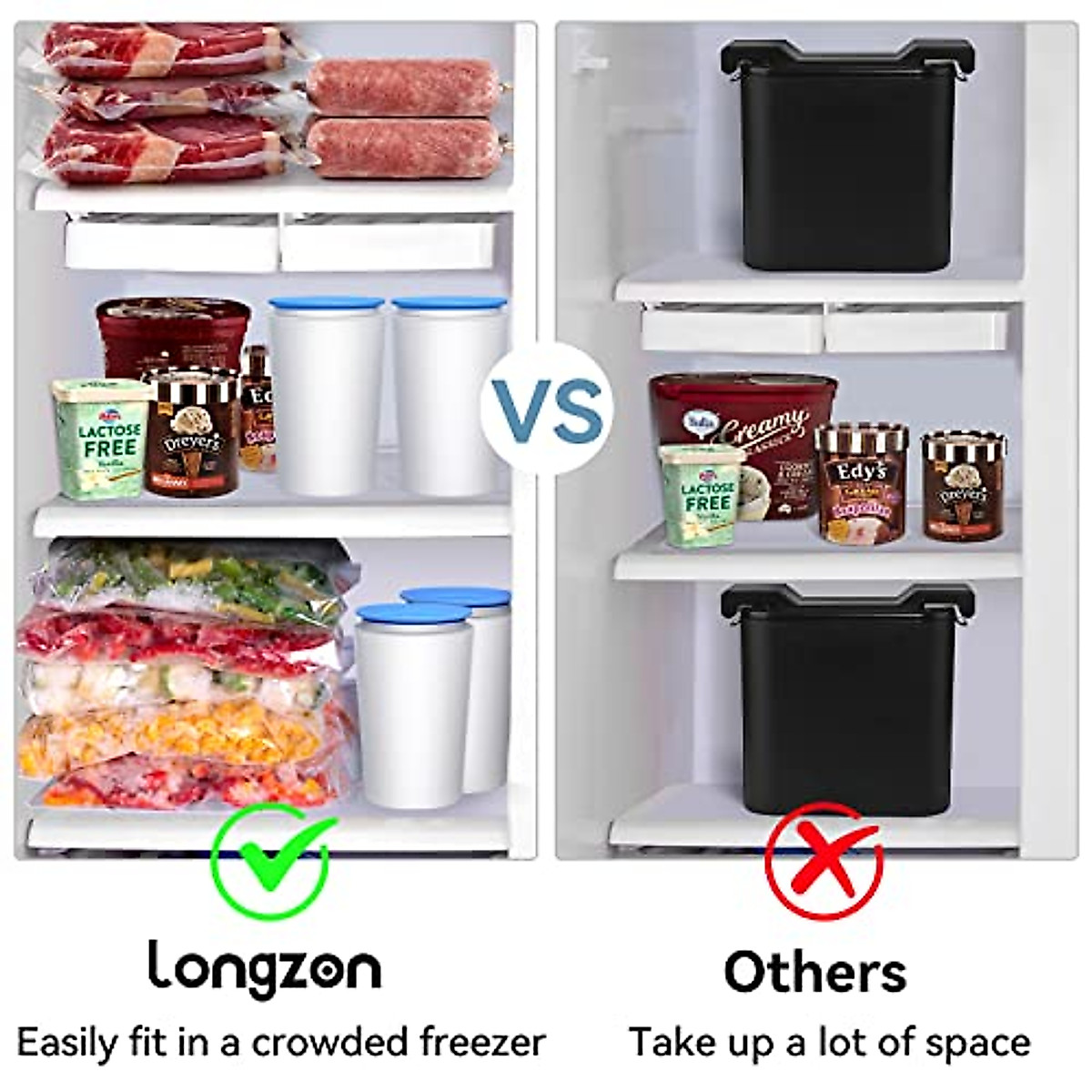 [4 Pack] Longzon Crystal Clear Ice Ball Maker Mold, Ice Cube Tray, Whiskey Ice Mold Large 2.4 Inch, Silicone Round Ice Cube Tray for Freezer, Sphere Ice Mold Maker for Whiskey, Cocktails and Drinks