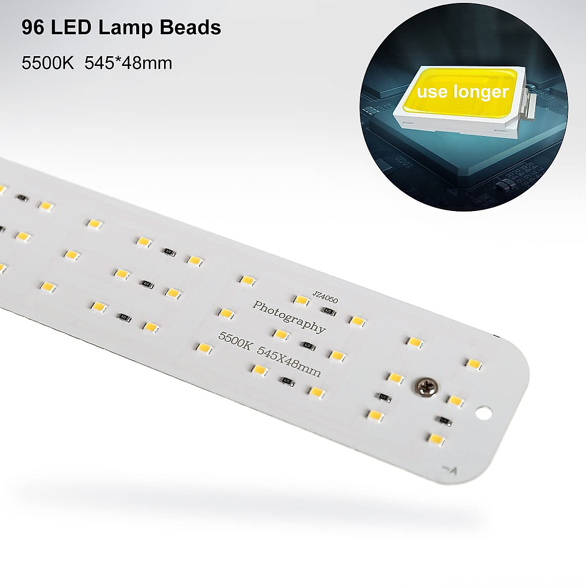 4pcs LED Light Boards with 2pcs Dimmable AC/DC Power Adapters for Konseen Product Photography Light Box,110V~220V, 96 LEDs Lamp Beads on Each Light Board