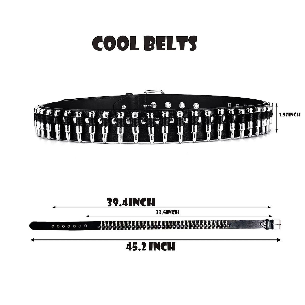 YYHJM Bullet Rivet Belts Personalized Black Belt Fantastic Pu Leather Belt For Jeans Hip Hop
