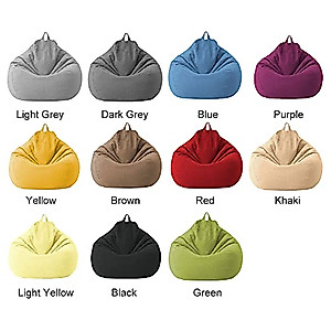 iayokocc Bean Bag Chairs Cover, Lazy Lounger Bean Bag Storage Chair Cover, Stuffable Zipper Beanbag Covers for for Kids and Adults, 100X120cm(Red)