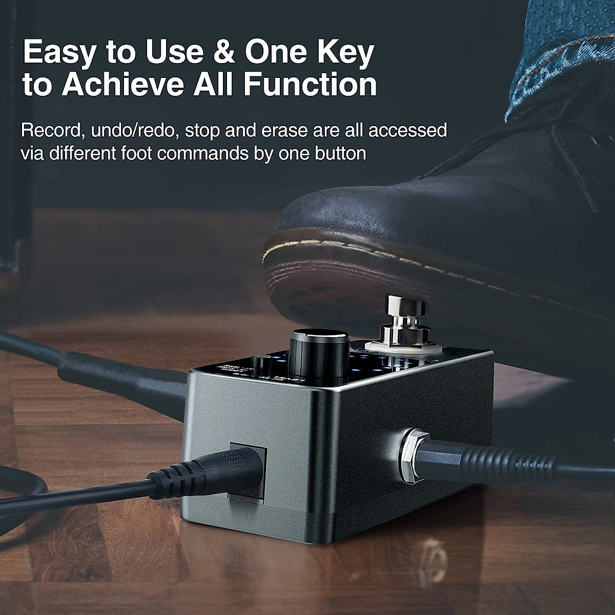 LEKATO Looper Pedal, Guitar Looper Pedal with 9V 0.6A Pedal Power Supply Adapter, Guitar Effect Looper Pedal with SYNC & Tuner Function Looper Pedal for Electric Guitar 3 Loops 18 Minutes Record Time