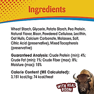 Nylabone Nubz Wild Natural Edible Chew Treats for Dogs, Made in USA, Bison Flavor, Small - Up to 25 lbs. (4 Count)