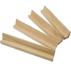 RCP PRODUCTS Wooden Domino Trays Set of 4,Wood Domino Racks, Domino Holders for Domino Tiles (Domino Trays)