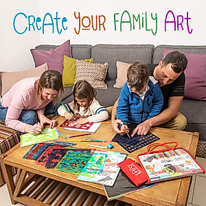 Kipipol 63 Pcs Drawing Stencils for Kids Ages 4-8 - 8-12 and Up - Arts and Crafts for Girls and Boys - Kids Drawing kit - Art Set- 15 Art Stencils, 260+ Designs -Scratch Art- Creativity Gifts & Toys