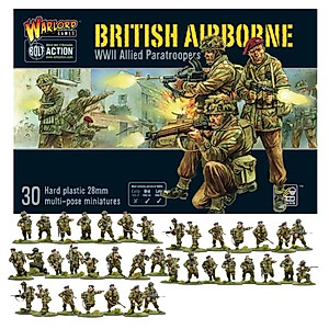 Wargames Delivered Bolt Action Miniatures - British Airborne Troop Set, World War 2 Miniatures, 28mm Scale Plastic Army Men for Miniature War Game by Warlord Games