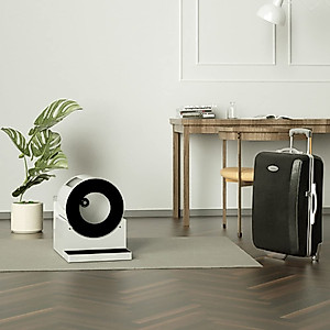 TOMYEUS Cat Box Smart Cat Toilet Fully Enclosed Oversized Fully Automatic Electric Cat Litter Box Anti-Splash Shovel Machine Cat Furniture (Size : Without Foot Pads)