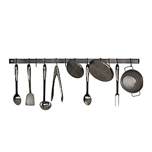 Enclume Premier Utensil Bar Wall Pot Rack, Hammered Steel