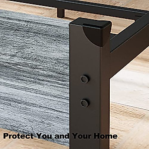 LIKIMIO King Size Bed Frame, Metal Bed Frame Full with Headboard and Strong Steel Slat Support, Easy Assembly, No Box Spring Needed, Industrial Gray