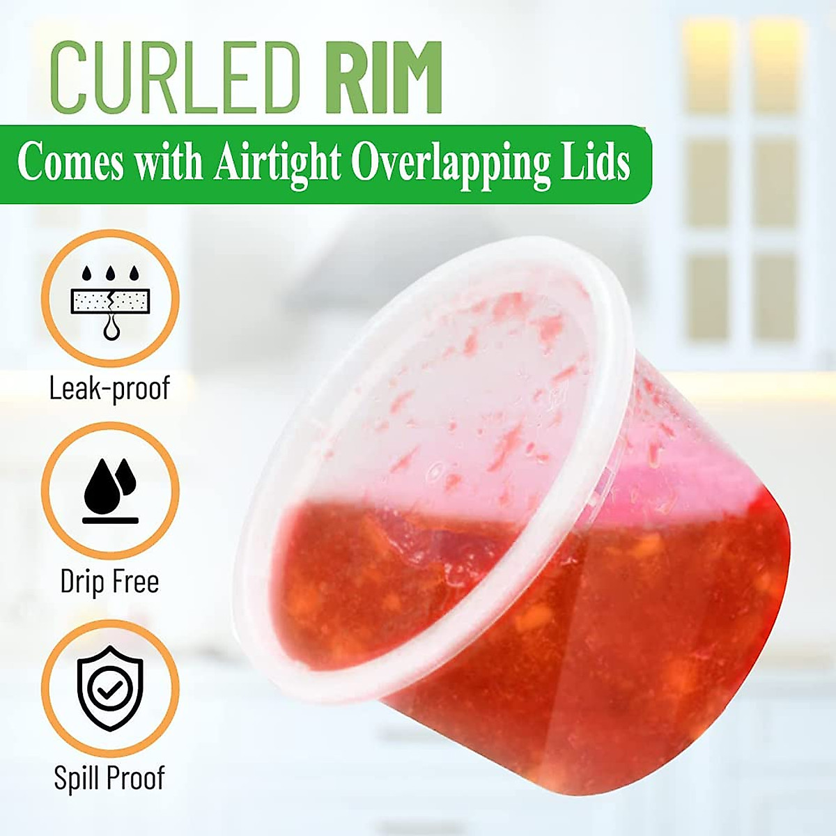 YehTrum Deli Containers with Lids, [80 Set] Plastic Food Storage Containers with Lids 8oz, 6oz, 32oz Freezer Storage Containers BPA Free Leakproof Stackable, Microwave | Dishwasher | Freezer Safe