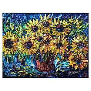 Americanflat 500 Piece Sunflower Puzzle, 18x24 Inches, Sunflowers Art by Olena Art