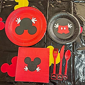 LetDec 214 PCS Mickey Twodles Birthday Party Decorations, Oh Twodles Balloons Arch Garland Kit, Mickey Two Backdrop, Mouse Themed TableCloth, Mickey Tableware for Boy 2nd Birtdhay Party Supplies