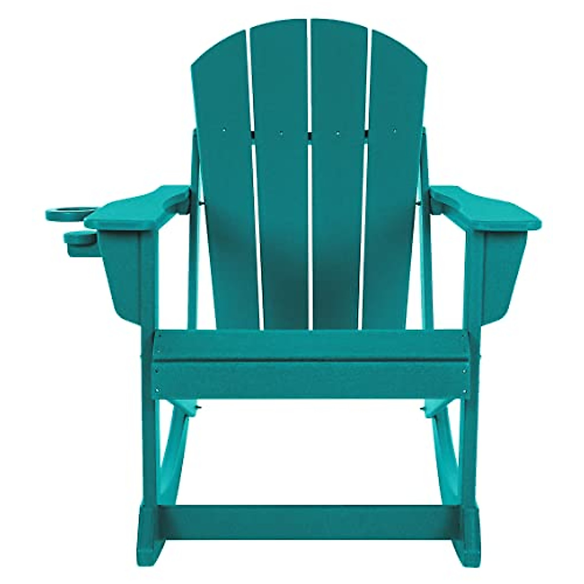 doubob Outdoor Patio Rocking Adirondack Rocker Modern Plastic Weather Resistant HDPE Lawn Chair for Porch, Garden Fire Pit Beach Backyard, Extra Large, Blue