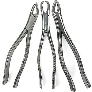 DEXA DENTAL Heavy Duty Dental Extracting Forceps # 150# 151# 23, Apical Forceps, Cowhorn Forceps, Lower Molars, Atraumair - 3 Pcs