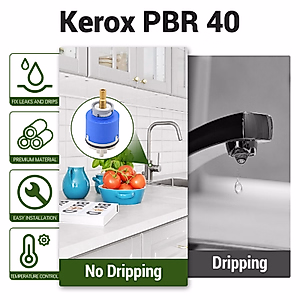 Kerox PBR 40 Faucet Cartridge, Replacement Cartridge Compatible with La Torre, Cascade & Nobili, Single Lever Shower Tub Repair, Tub Faucet Cartridges, Kitchen & Bathroom Faucet Cartridge Replacement