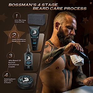 Bossman Fortify Intense Beard Conditioner - Shower Beard Wash, Moisturizer and Beard Softener for Men - Beard Growth Products - Made in USA (Magic Scent)